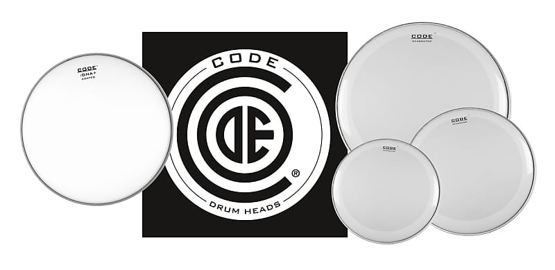 CODE Drumheads Generator Clear Set Rock | Reverb
