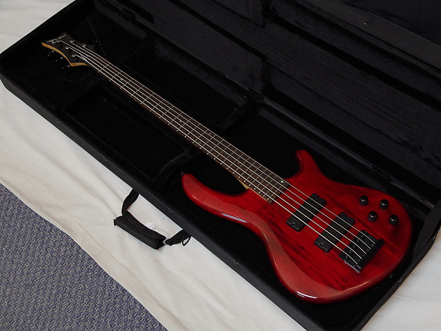 DEAN Edge 5 5-string BASS guitar NEW Trans Red w/ LIGHT CASE | Reverb