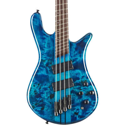 Spector NS Dimension 4 Bass Guitar - Black and Blue Gloss | Reverb