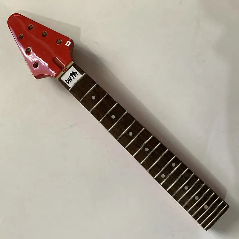 Red Short Scales Maple Wood Flying V Style Guitar Neck | Reverb