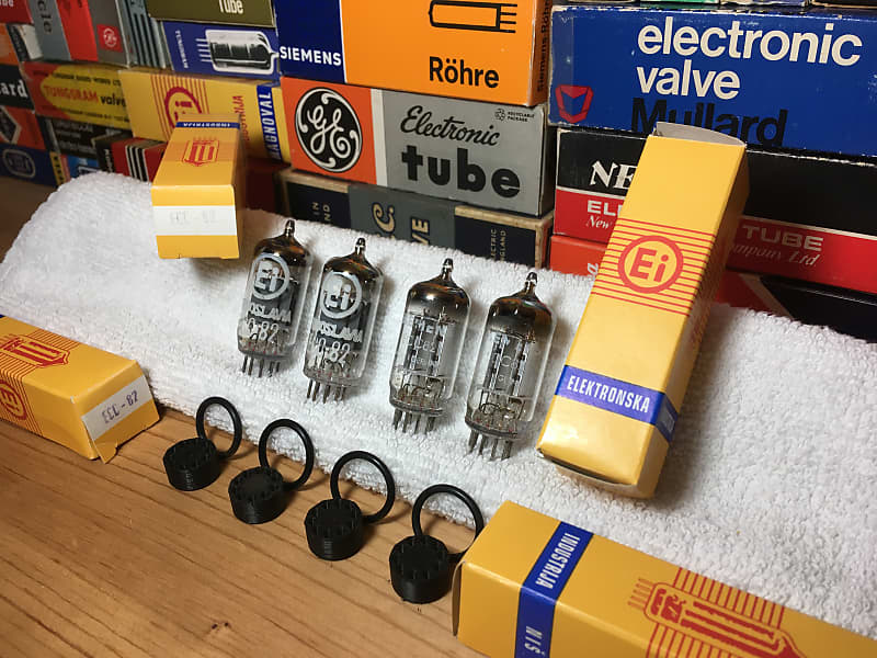 4x Rare NOS Ei Yugo ECC82 12AU7 w/ Telefunken Tooling ~ Tone | Reverb