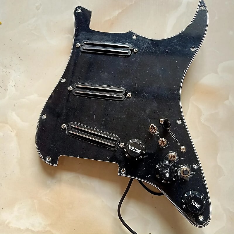 SSS Strat Style Guitar Dual Rails Prewired Loaded Pickguard | Reverb