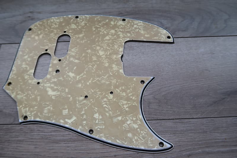 Fender Mustang bass pickguard '1966 thru 1971 Pearloid Pearl | Reverb
