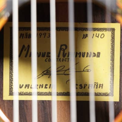 1993 Manuel Raimundo Model 140 Classical Guitar w/OHSC | Reverb