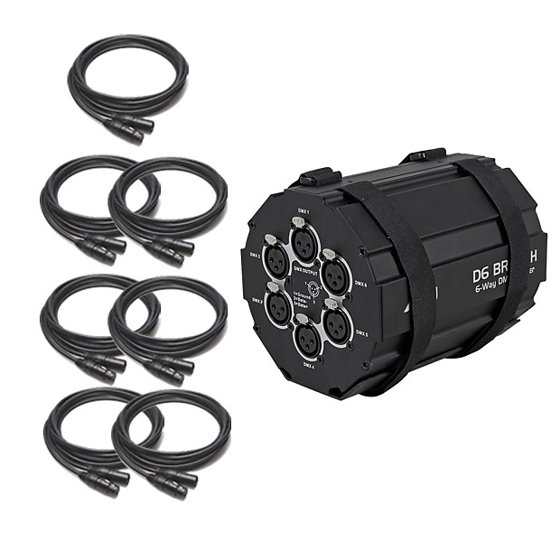 ADJ D6 Branch 6-Way DMX Lighting Splitter + Cable Pack | Reverb
