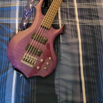ESP ltd 5 string F-155DX - Trans Purple | Reverb