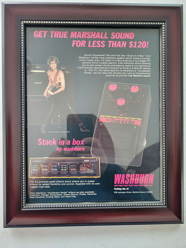 1984 Washburn Guitars Promotional Ad Framed Washburn Stack In | Reverb