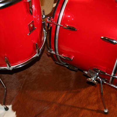 Vintage Premier Crown Drum set. 22, 13, 16 Red, Rare. Very | Reverb