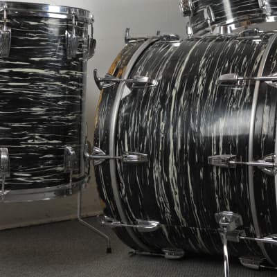 1970s Ludwig Oyster Black Pearl 14x22 8x12 16x16 Drum Set | Reverb