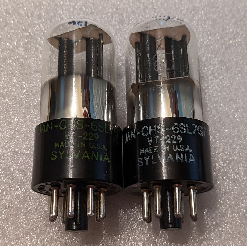 VT-229 Sylvania JAN-CHS-6SL7GT NOS Test Matched Pair Tubes | Reverb