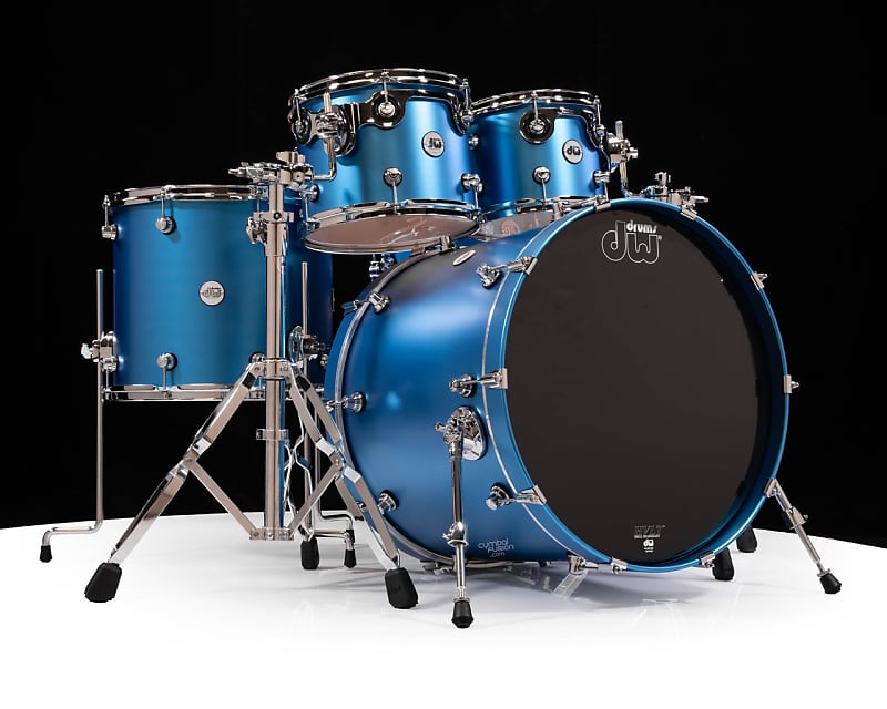 DW Design Series 5pc Kit - Aqua Metallic, CymbalFusion | Reverb