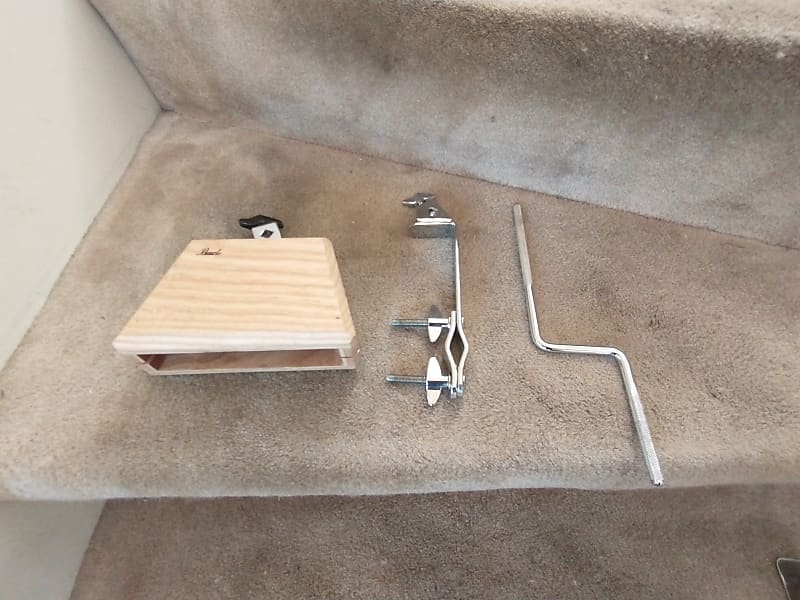 Pearl Hardwood Percussion Block Complete W/ Mounting Post & | Reverb