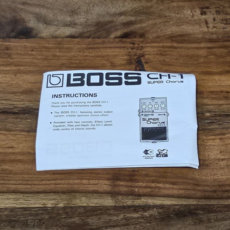 Boss CH-1 Super Chorus manual and papers - no pedal or box | Reverb