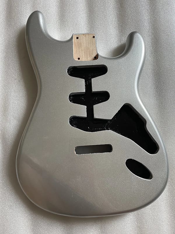 Metallic Silver Guitar Alder Wood Stratocaster Strat Style | Reverb