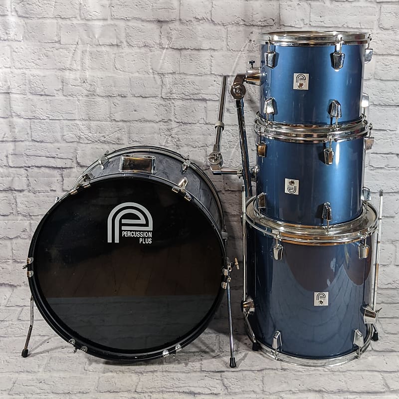 Percussion Plus 4 Pc Drum Kit (Brushed Blue) | Reverb