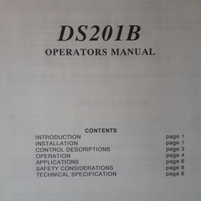 Drawmer DS201B OPERATORS MANUAL 1993 | Reverb