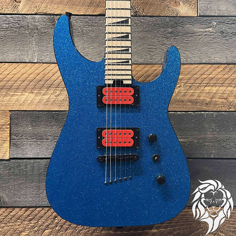 Jackson Custom Shop Soloist SL2H HT Blue Sparkle with Red | Reverb