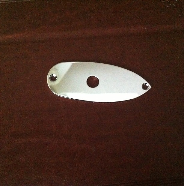 Strat Jack Plate Flat Chrome | Reverb