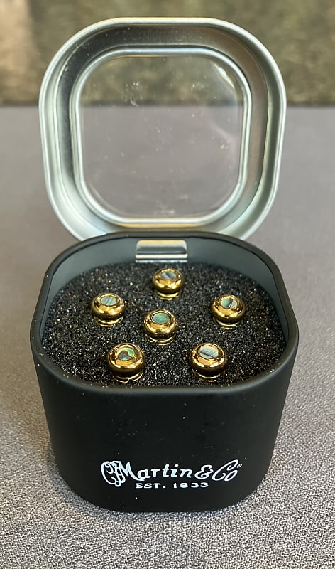 Martin APP0014 Luxe Liquid Metal Bridge Pin Set - Gold w/ | Reverb