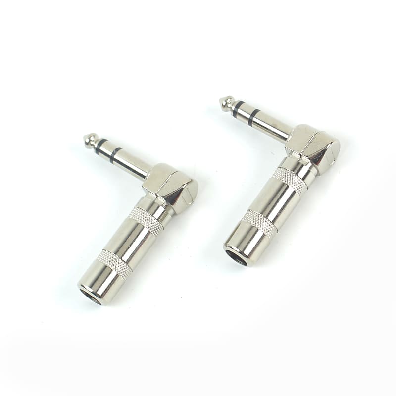 2 x Right Angle Male Stereo Phone Plug Guitar Cable Audio | Reverb