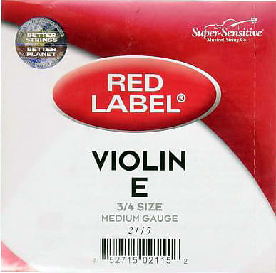Super Sensitive Red Label 2115 Violin E String 3/4 | Reverb