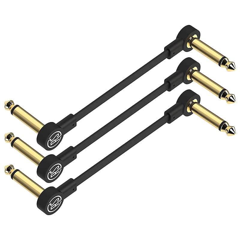 Rock Stock Guitar Flat Patch Cables - 4 Inch S-Shape Effect | Reverb