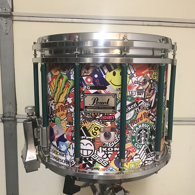 Pearl FFX 14x12 Maple Marching Snare 2010s Shocker Sticker | Reverb