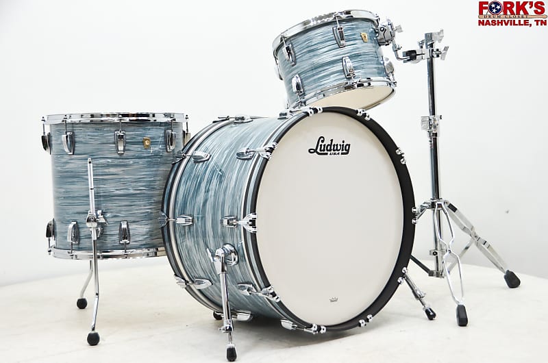 Ludwig Classic Maple 3pc Drum Kit - "Vintage Blue Oyster" | Reverb