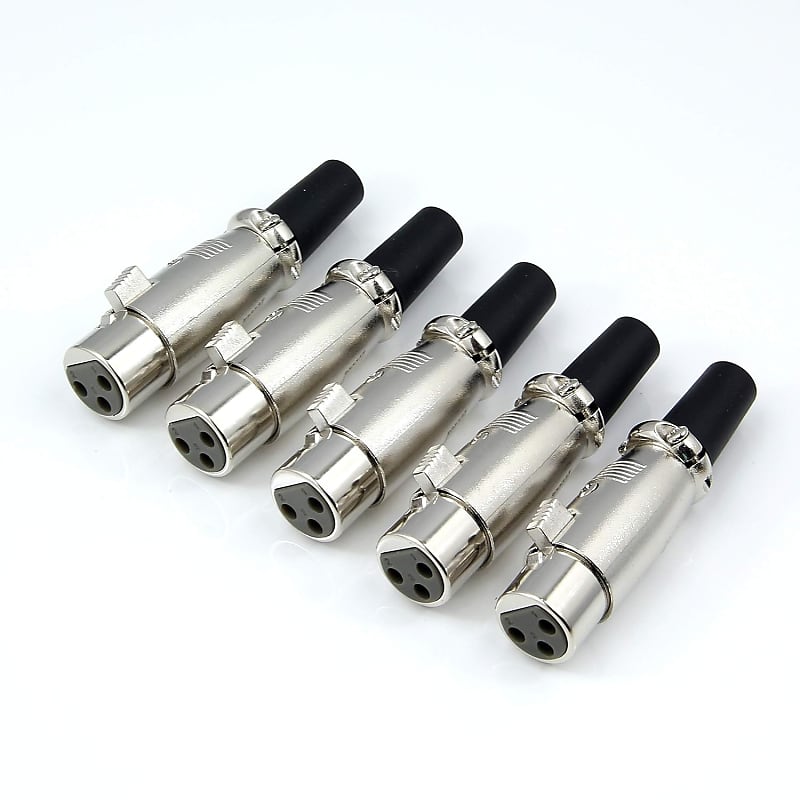 5 pcs Female Socket XLR Male (3 PIN) Solder Connector Plugs | Reverb