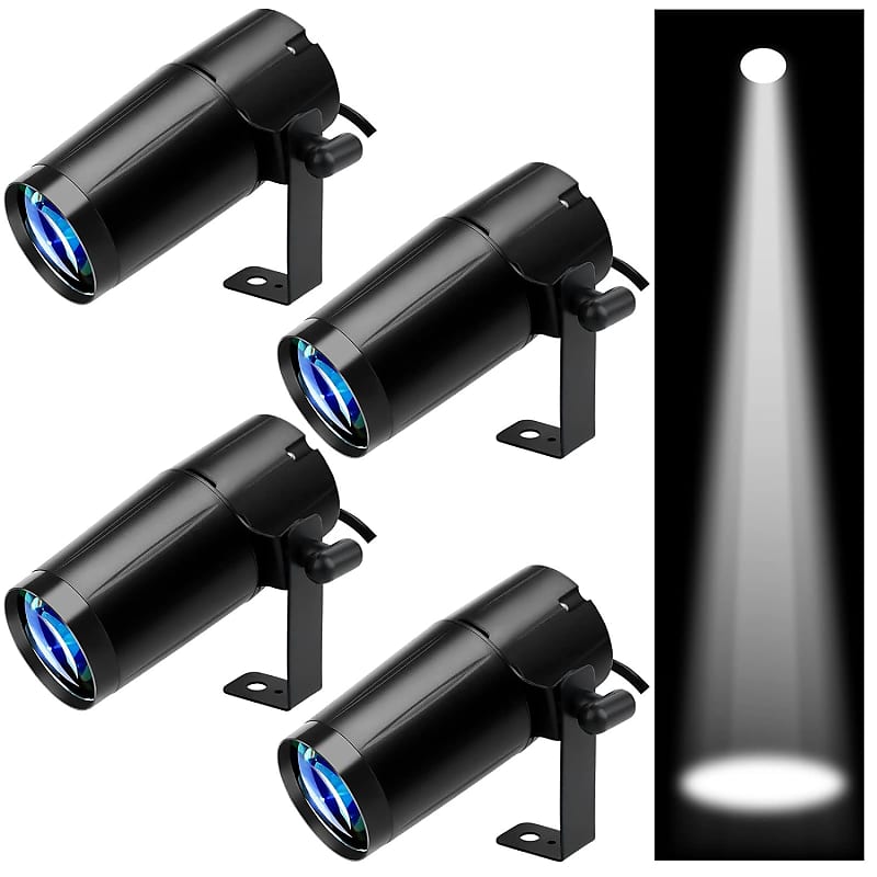 4 Pieces Mirror Ball Pin Spot Light With White Led Led Stage | Reverb