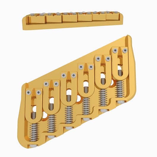 Hipshot 6-String Multi-Scale Guitar Bridge - Gold - .175" | Reverb
