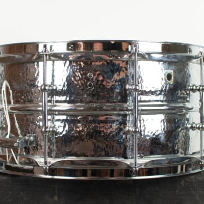 1980s Ludwig 6.5x14 "Hammered Chrome" Supraphonic Snare Drum | Reverb