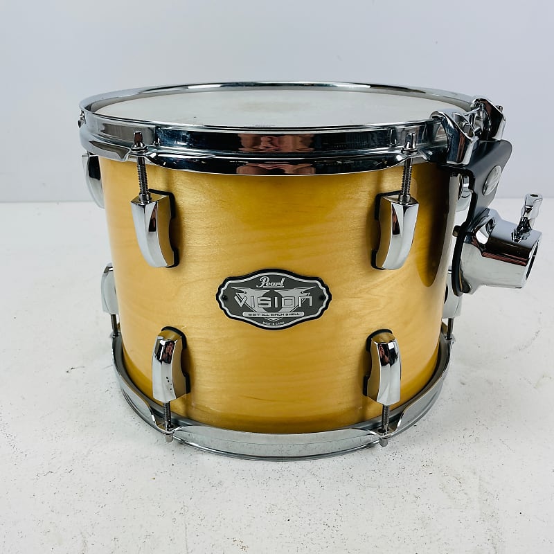 12" x 9" Pearl Vision Natural Lacquer Rack Tom Drum With | Reverb