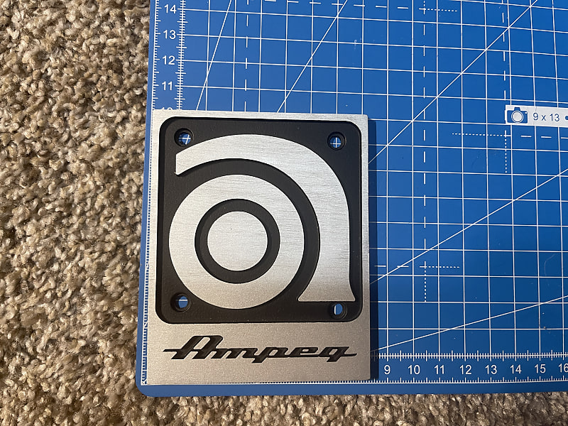 Ampeg Early 70's Amp Logo NAMEPLATE AMPLIFIER BADGE-METAL 346 | Reverb