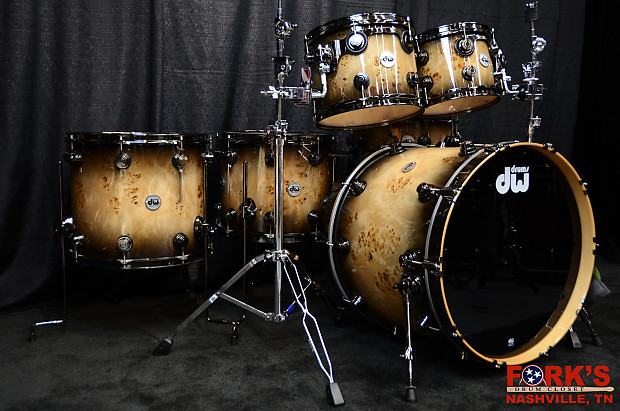 New DW Collector's Series 6pc Exotic Mapa Burl Drum Set | Reverb