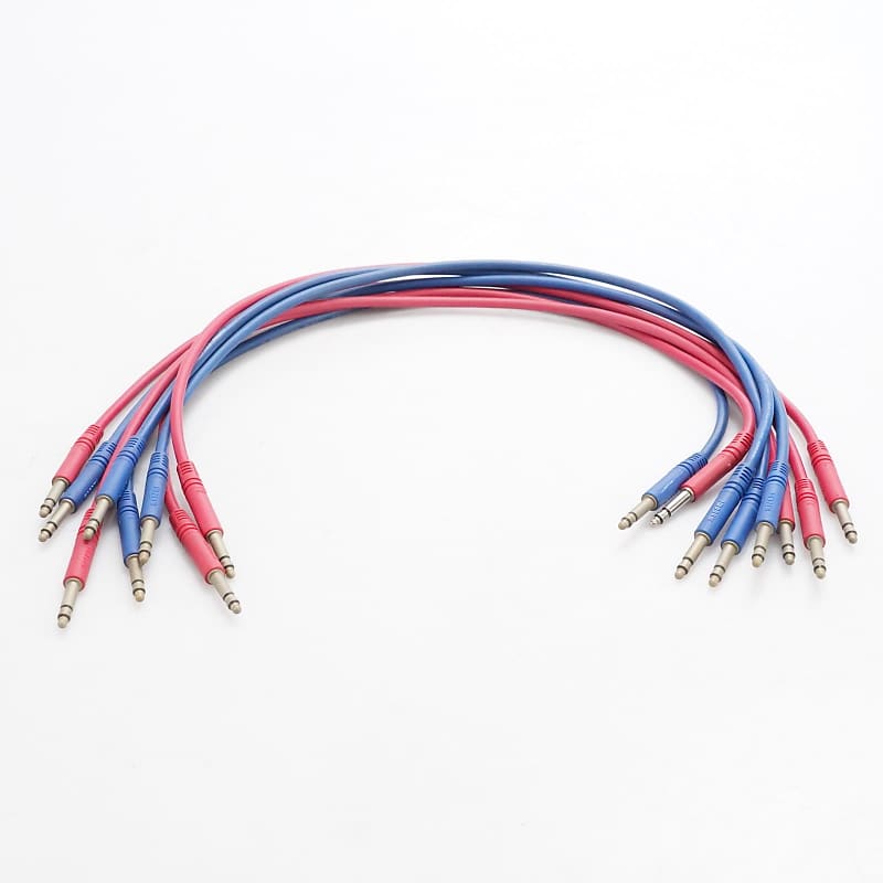 8 Mogami 2893 TT-TT 2ft Red & Blue Balanced Patch Cables | Reverb