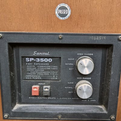 Pair of Sansui SP-3500 4-Way 8 Ohm 100 Watt 6-Speakers - | Reverb