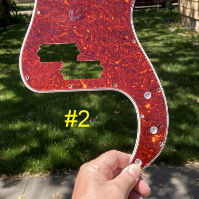 Precision Bass Pickguard 4 Ply Dark Red Tortoise Shell | Reverb