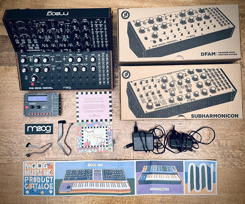 Moog DFAM + DFAM Thing + Subharmonicon + 2 Tier Rack | Reverb
