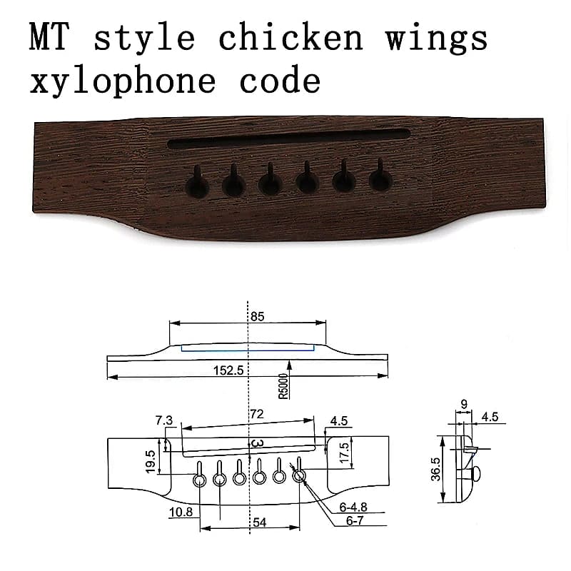 MT chicken wings Acoustic Guitar Bridge | Reverb