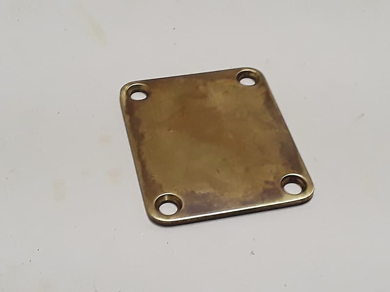 Vintage Neck Plate Solid Brass Strat Tele Schecter Van Nuys | Reverb