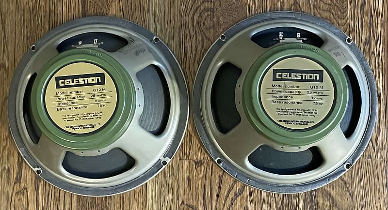 Celestion Greenback G12M Pair 8 ohms 1990s | Reverb