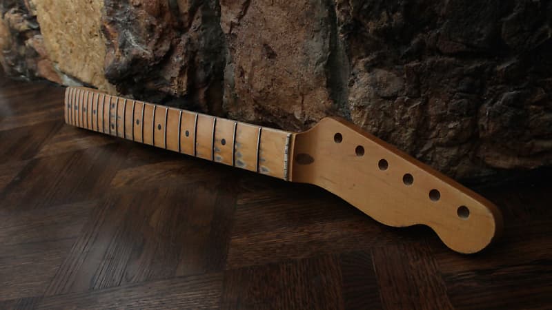 Aged Allparts Tele Neck Custom V-C Compound Profile w/ Bone | Reverb