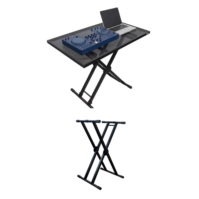 Set of Pro X DJ Case/Keyboard Double X Stand w/ Utility Table | Reverb