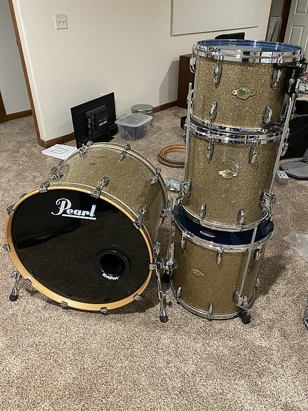 Pearl Masters Gold Glass Glitter Drum Set Shell Pack | Reverb