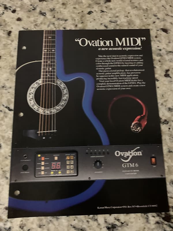 Ovation MIDI GTM 6 Brochure Flyer | Reverb