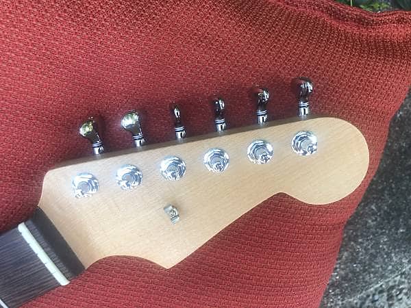 Musikraft Roasted Maple Wenge strat neck with tuners | Reverb