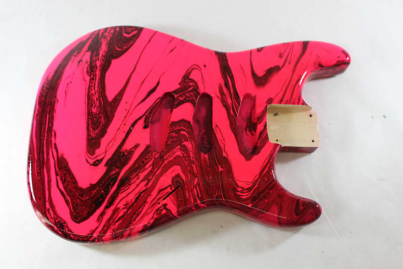Hardtail SSS Neon Pink Swirl body Fits Fender (tm) Strat | Reverb