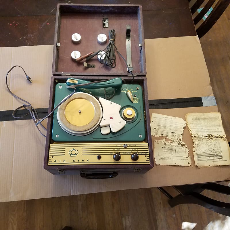Air King Wire Recorder Turntable Tube Amp Portable A750-1 | Reverb