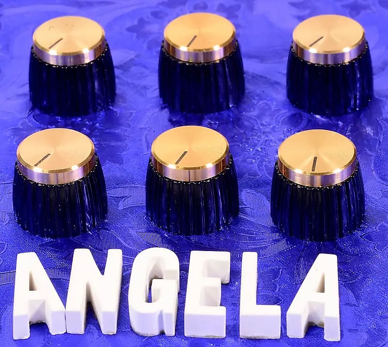 6 Gold Face Push On Knobs For Marshall Amp With Split Shaft | Reverb